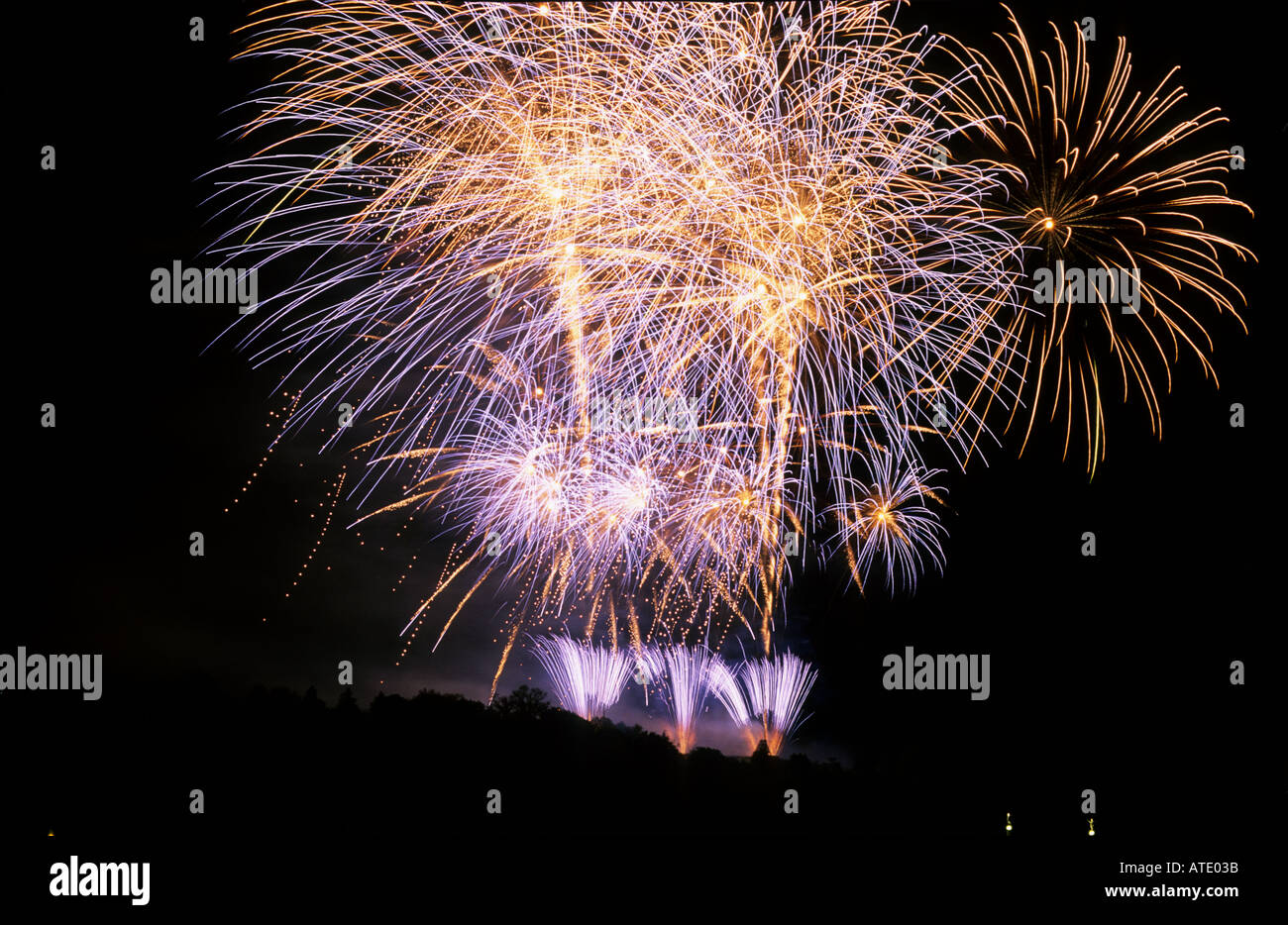 fireworks celebration Prague Czech Republic Stock Photo - Alamy