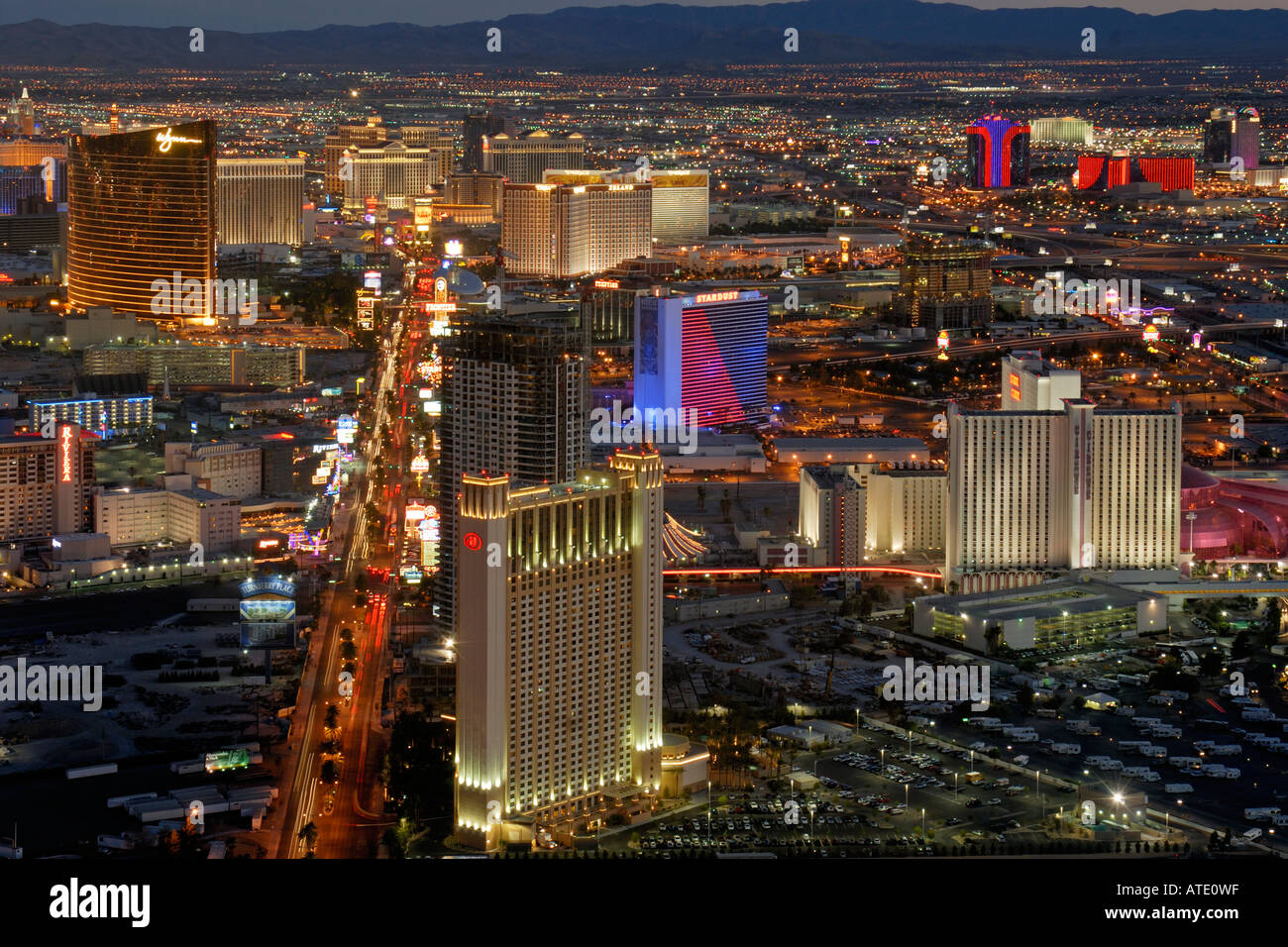 Aerial view of Las Vegas Boulevard Las Vegas Nevada USA Stock Photo - Alamy