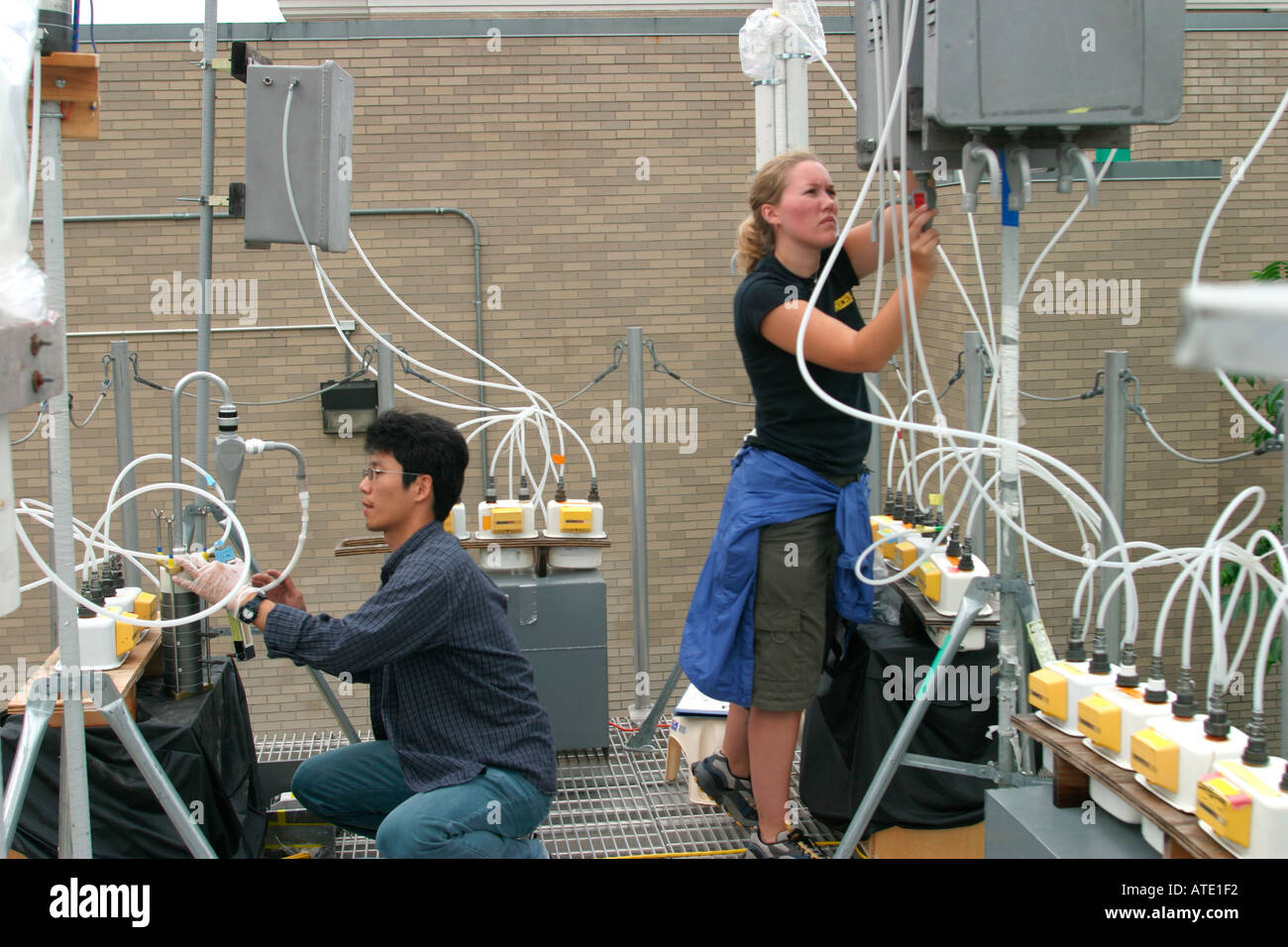 Scientists measure air pollution in hi-res stock photography and images ...