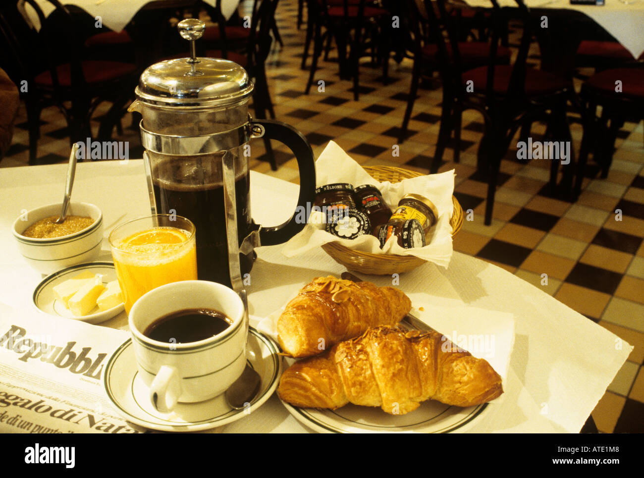 LANDSCAPE OF A CONTINENTAL BREAKFAST IN EUROPE Stock Photo - Alamy