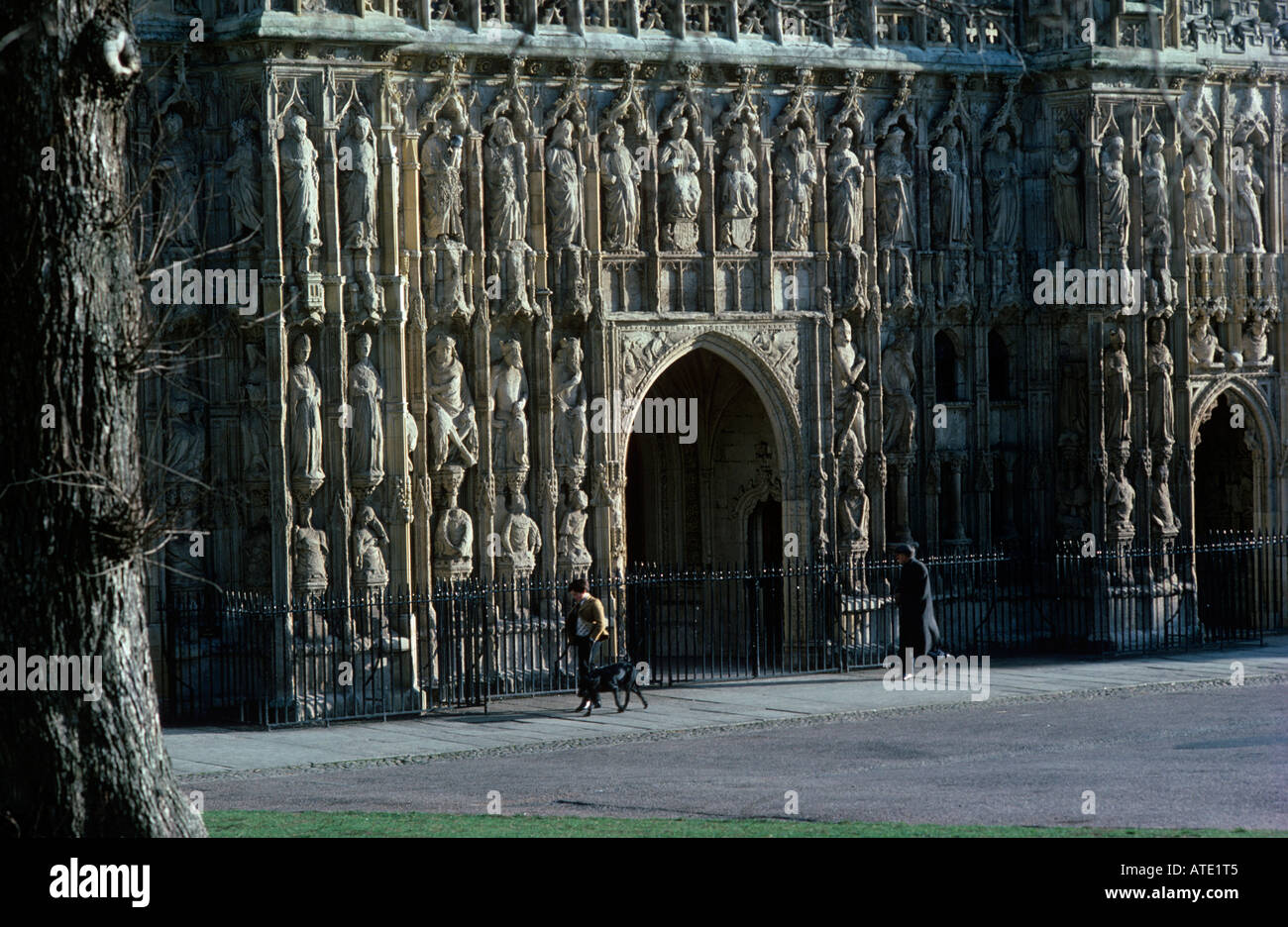 LANDSCAPE OF WEST FRONT OF EXETER CATHEDRAL SHOWING STATUES IN ...
