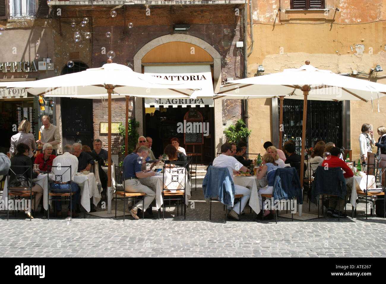 Restaurants and bars in the Piazza Navona in Rome Italy Stock Photo - Alamy