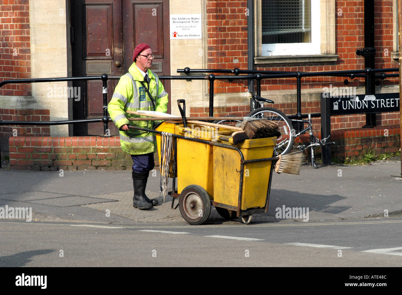 Road street sweeper trash bin cart hi-res stock photography and images ...