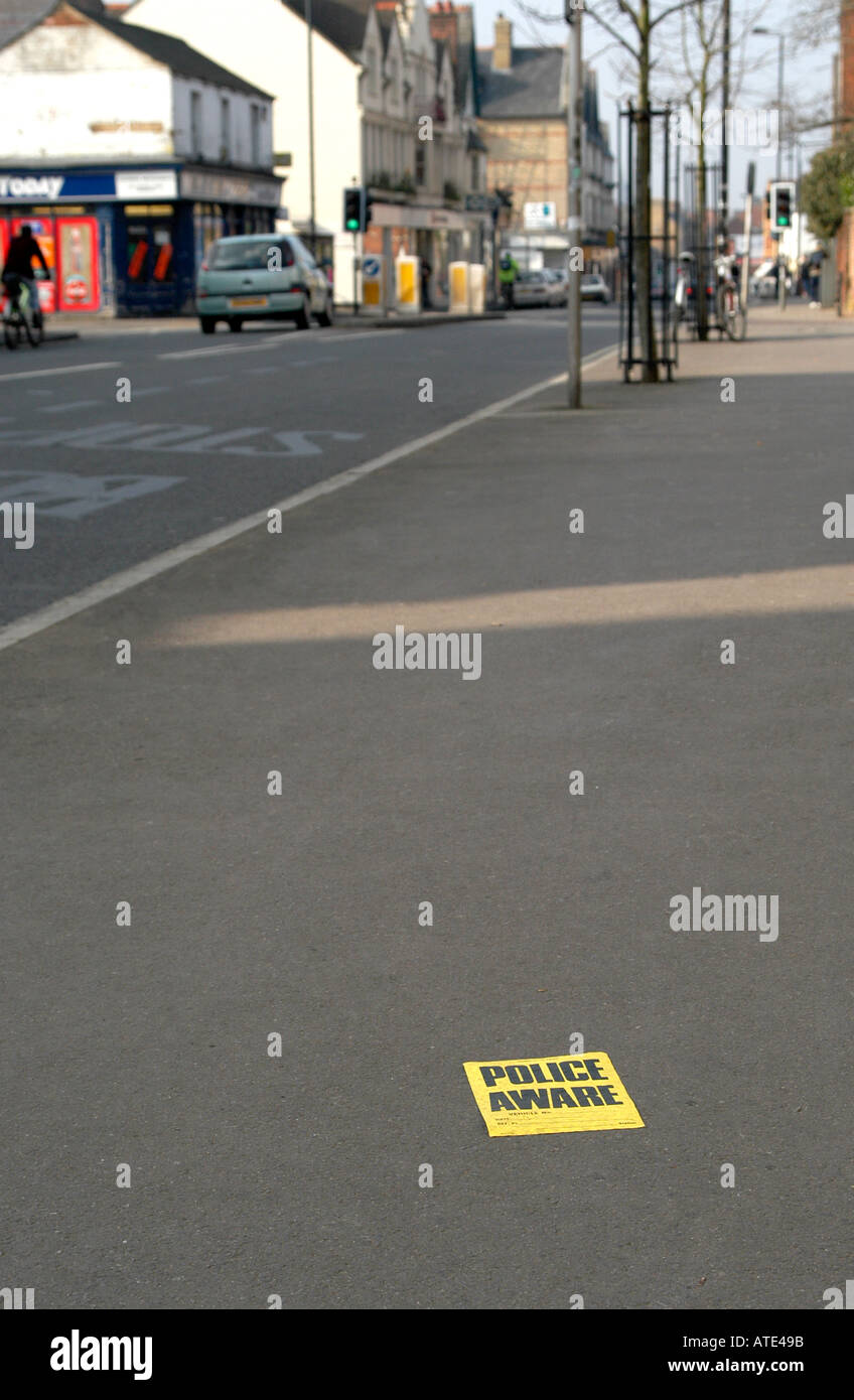 Police aware notice hi-res stock photography and images - Alamy