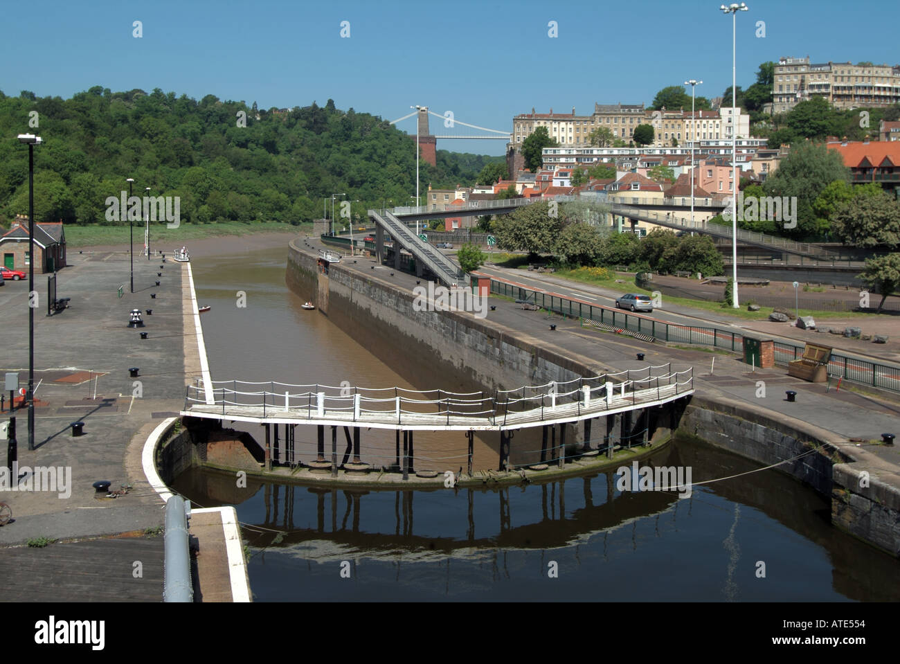 Bristol Brunel Lock gates holding back the level waters of the Floating ...