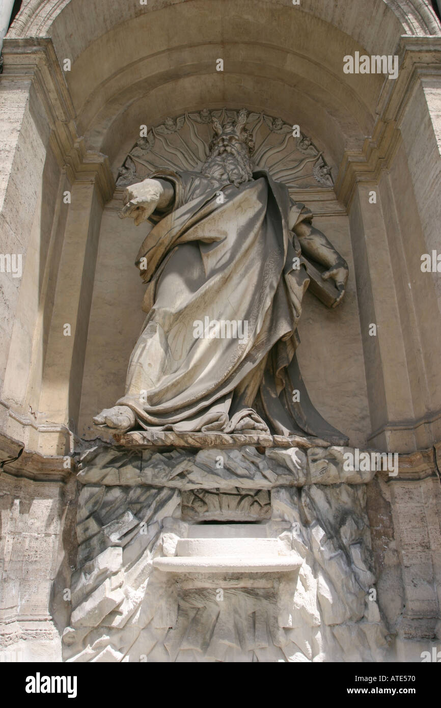 Statue of Moses at the Fontana dell Acqua Felice in Rome Italy Stock ...
