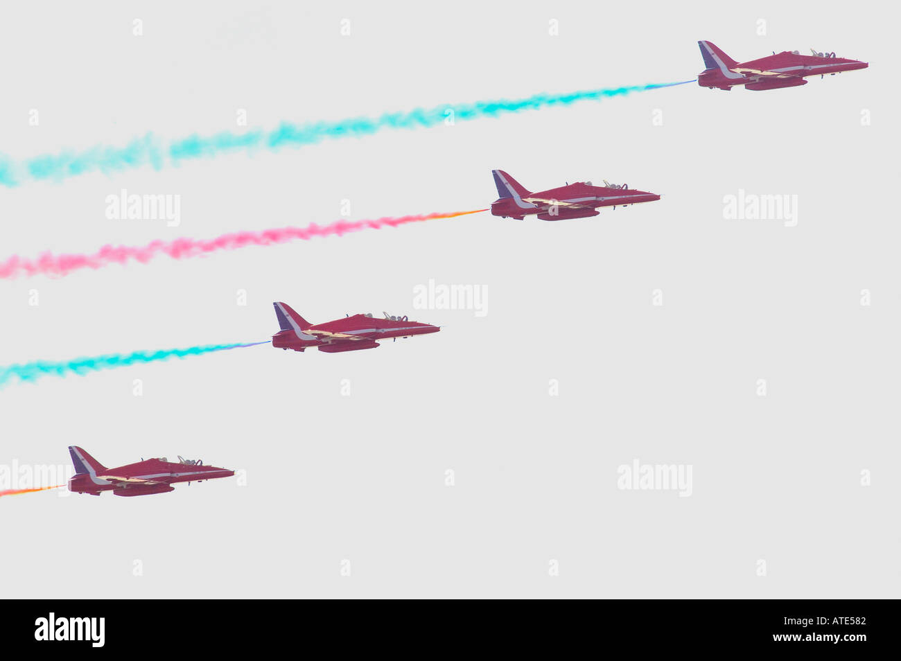 Red arrows Formation display foursome Stock Photo - Alamy