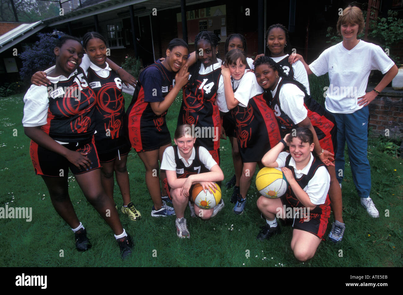 Secondary school basketball team, Waverley School for Girls, Southwark ...