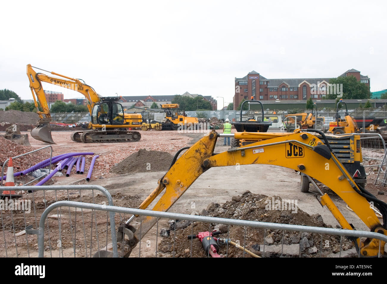 Demolition of warehouses workshops Adam St Cardiff UK Stock Photo - Alamy