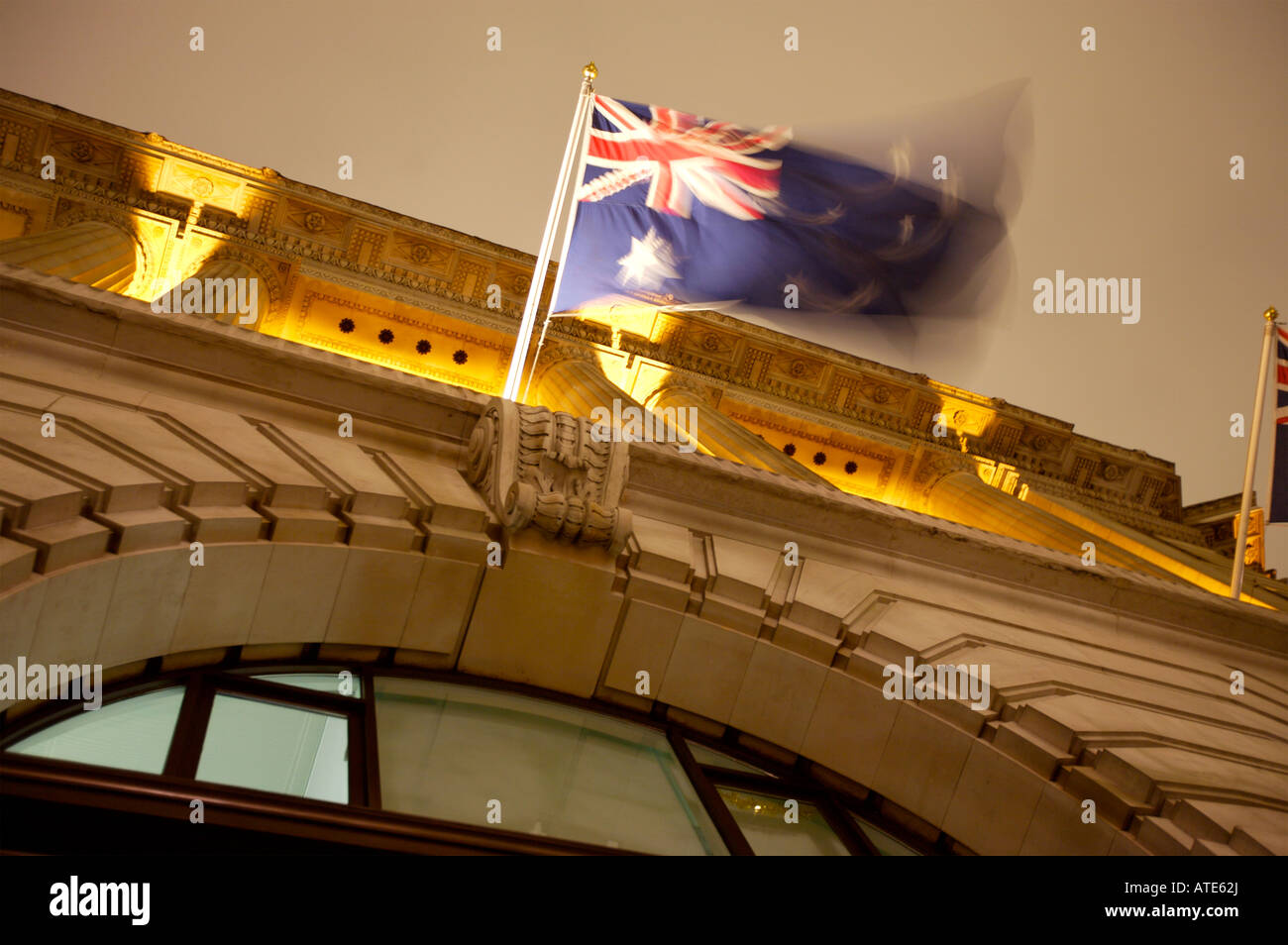 An Australian flag on Australia house, London Stock Photo - Alamy