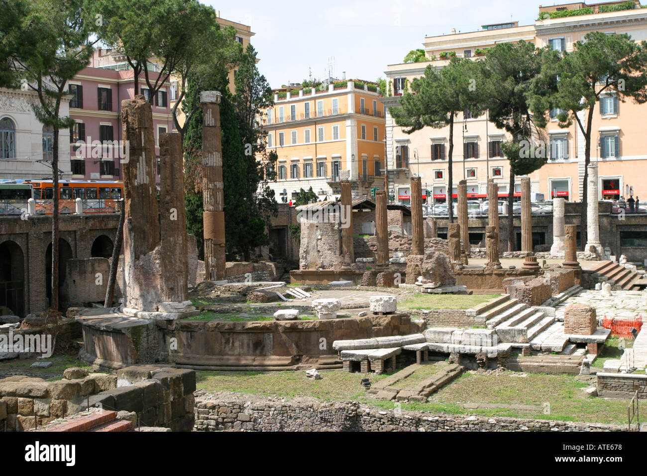 Largo Argentina ruins in the Piazza Argentina in Rome Italy Stock Photo ...