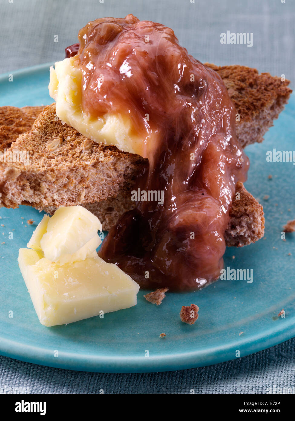Rhubarb relish with toast and cheddar cheese vegetarian editorial food ...