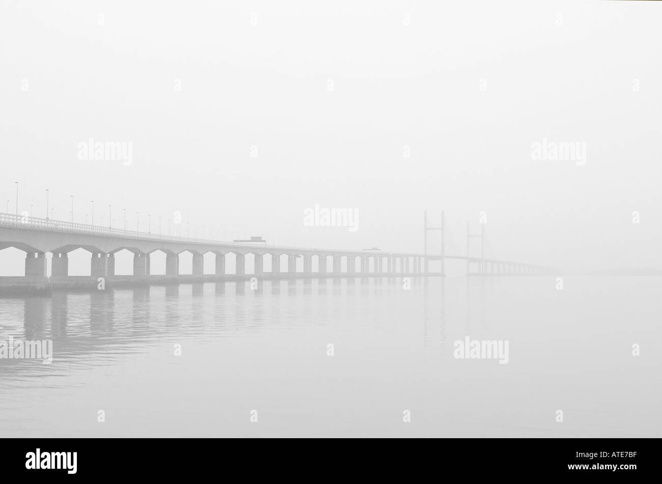 The new severn bridge in mist Stock Photo - Alamy