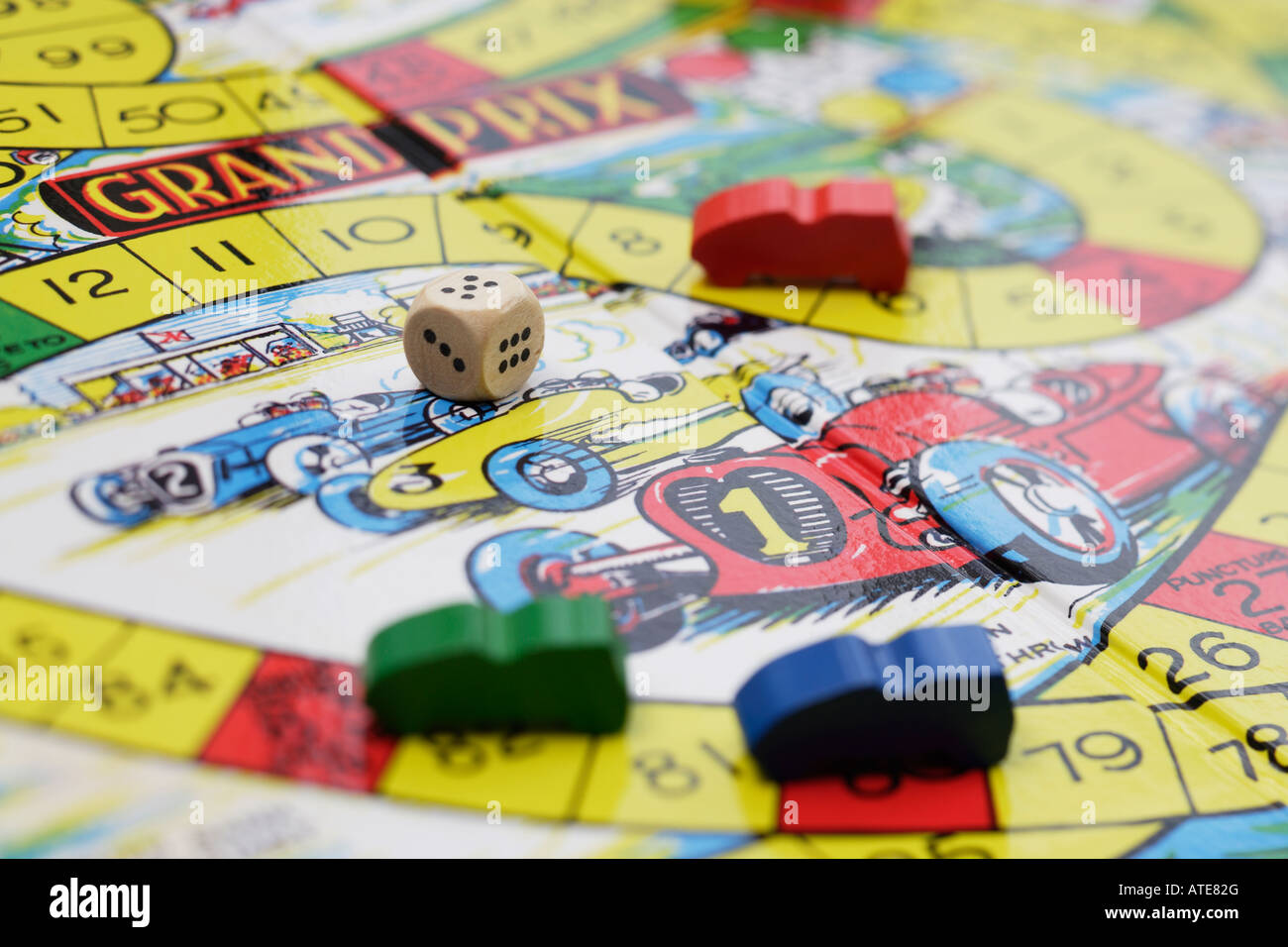 Board game with dice and squares Stock Photo - Alamy