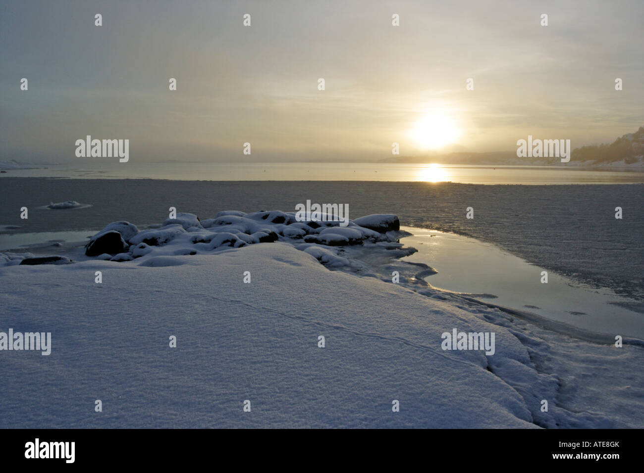 Glittering ice in the bay Stock Photo - Alamy