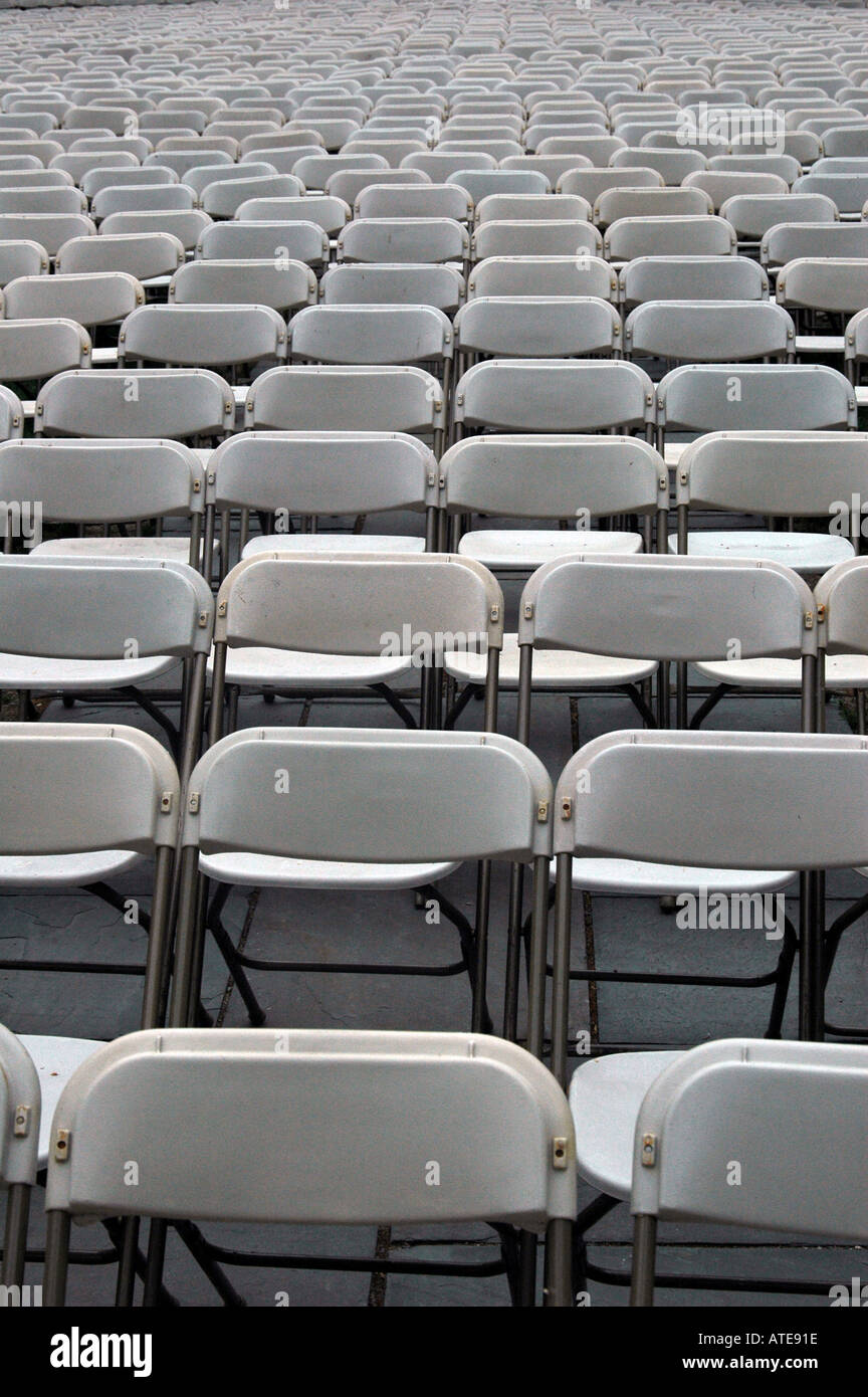 Rows of chairs empty at a college graduation ceremony Stock Photo - Alamy