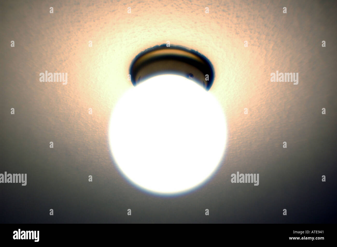Light fixture and bulb on ceiling Stock Photo - Alamy