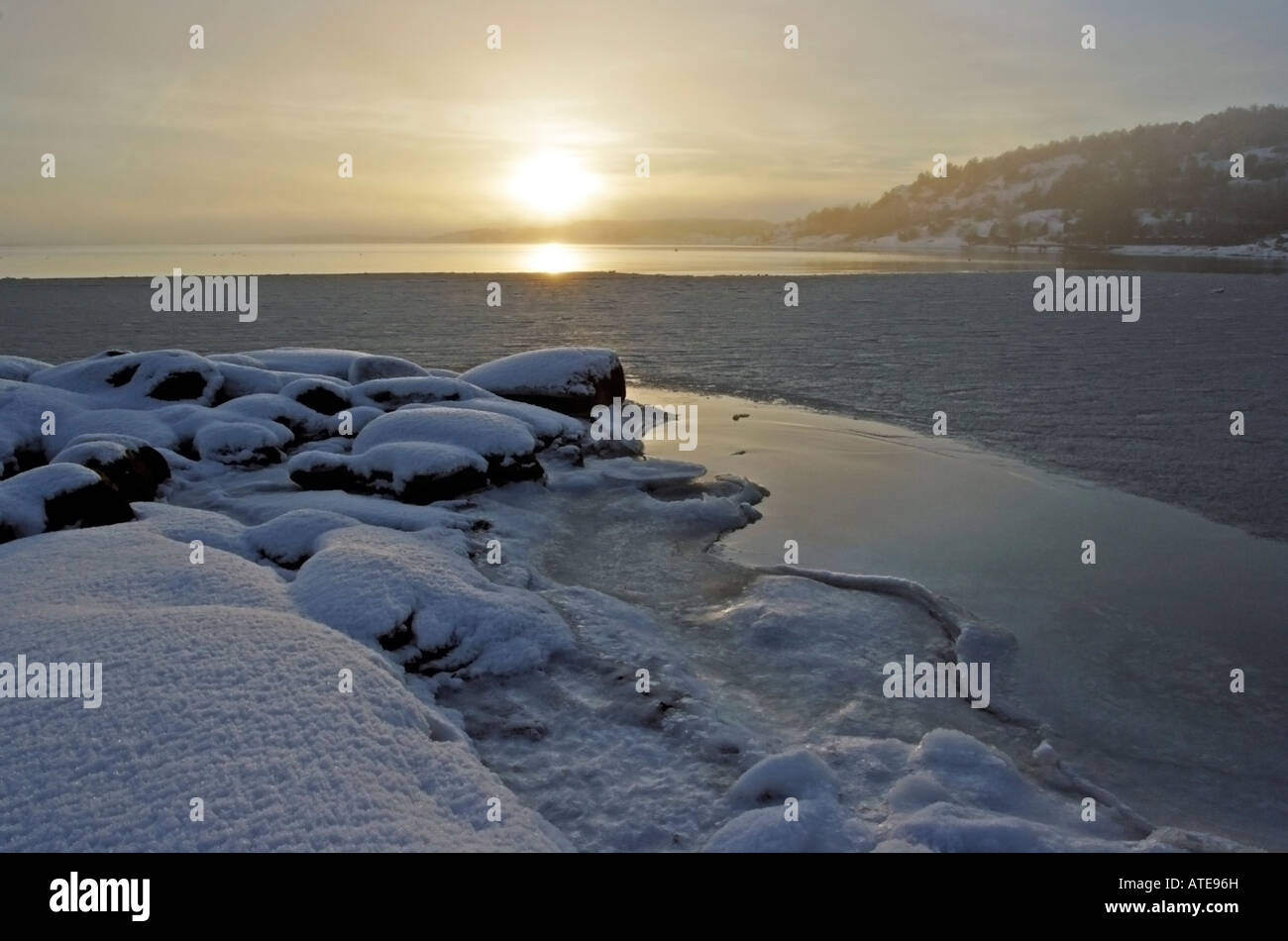 Glittering ice in the bay Stock Photo - Alamy