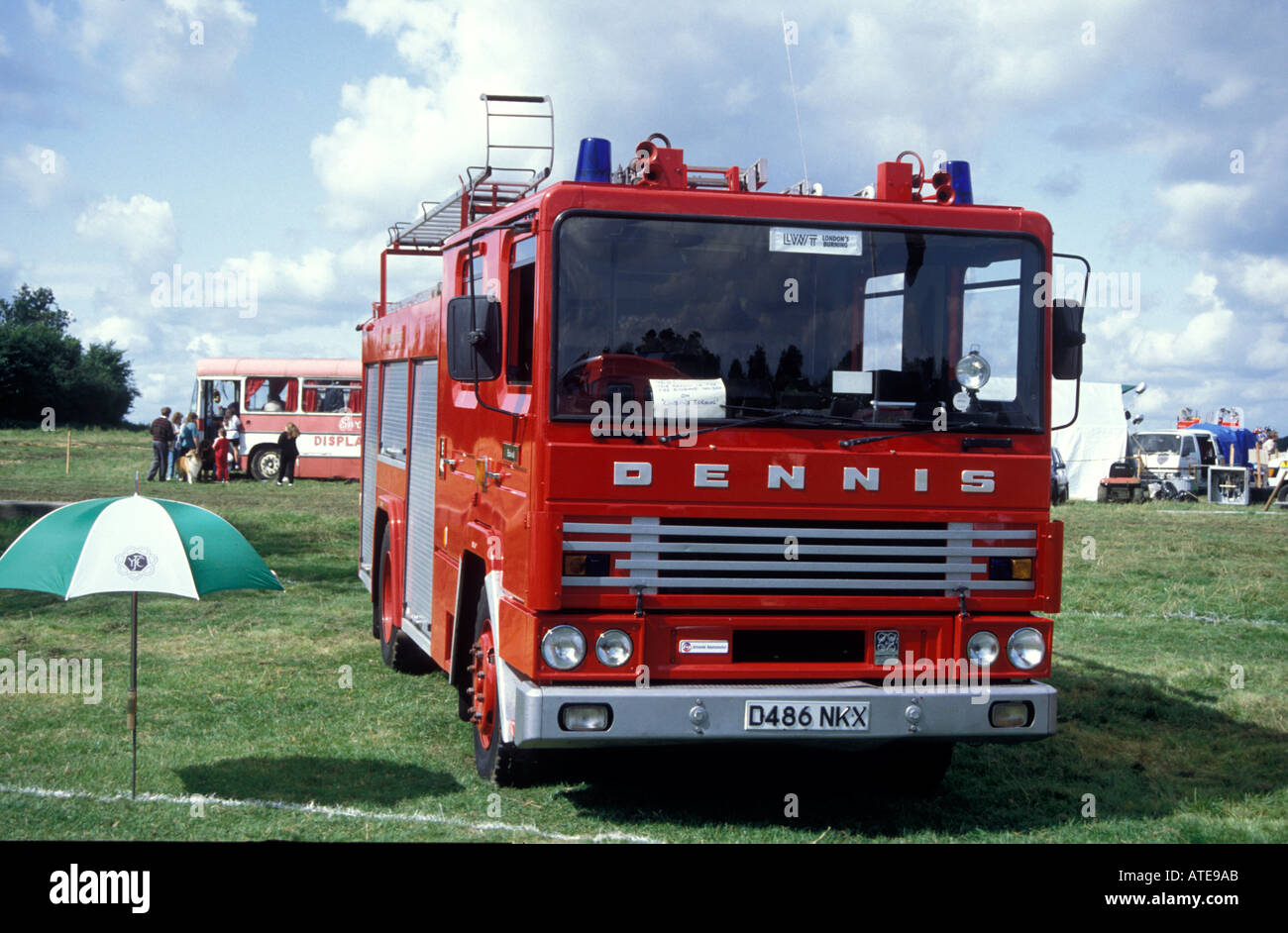 Fire engines at a vintage vehicle rally this vehicle appeared in ITV's ...