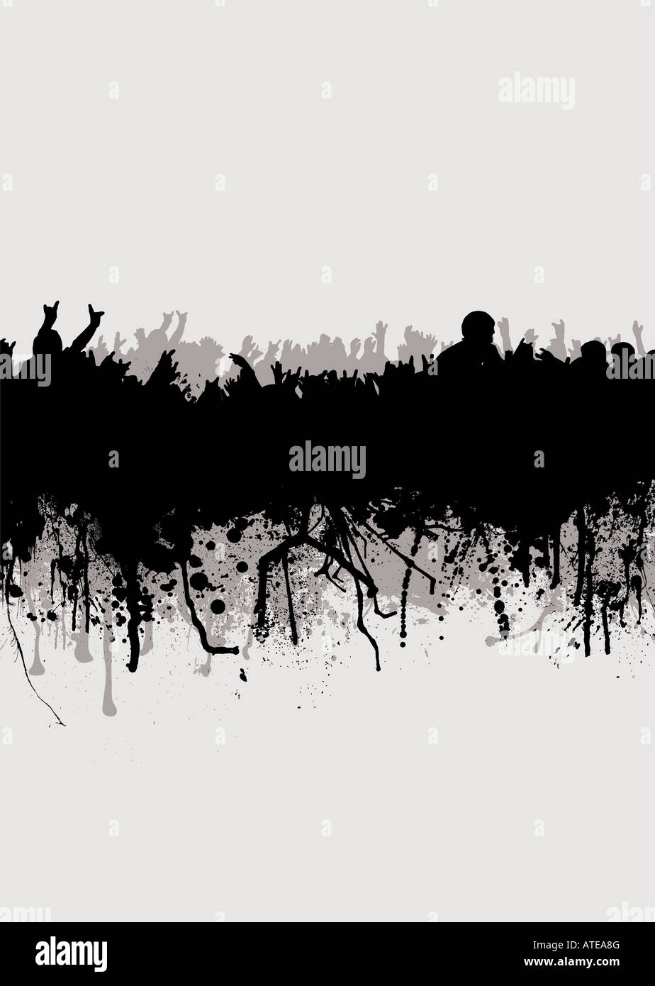 Grunge inspired crowd background in gray and black Stock Photo - Alamy