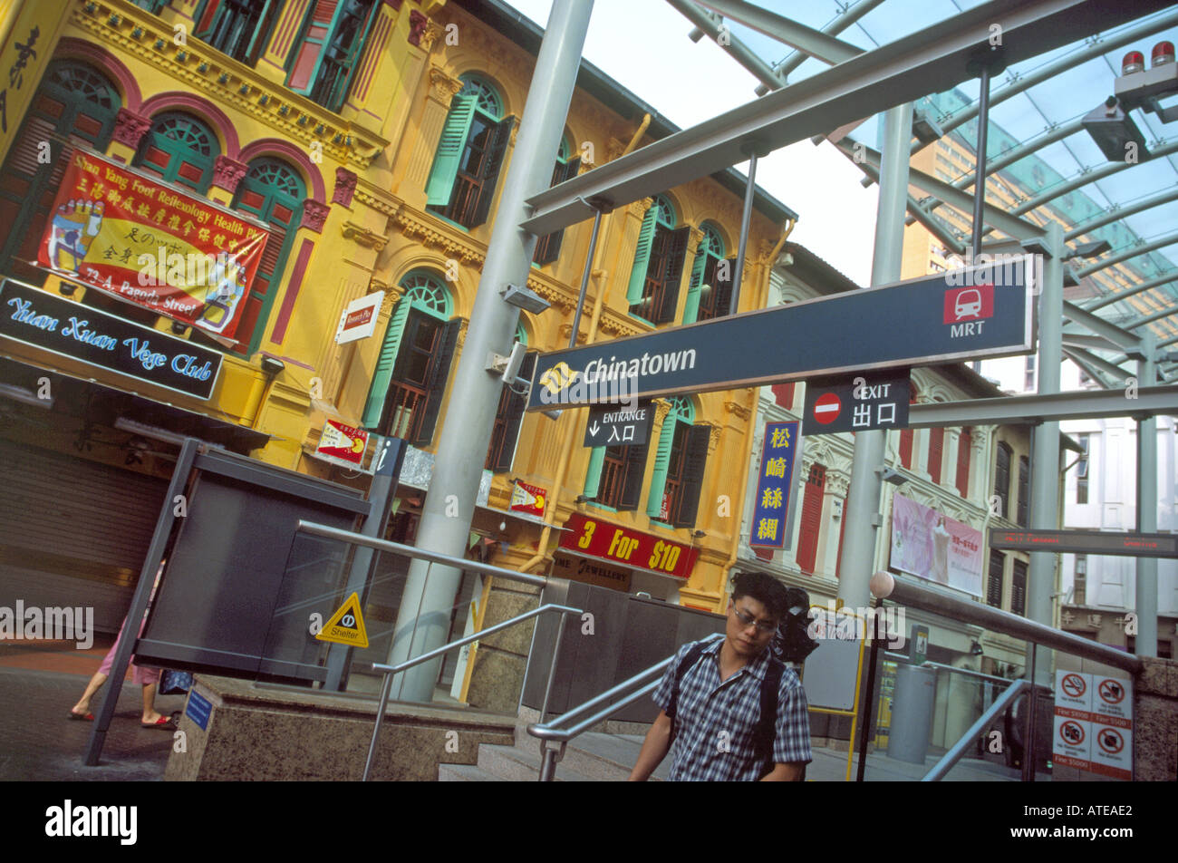 Chinatown MRT station entrance in Singapore combining new architecture ...