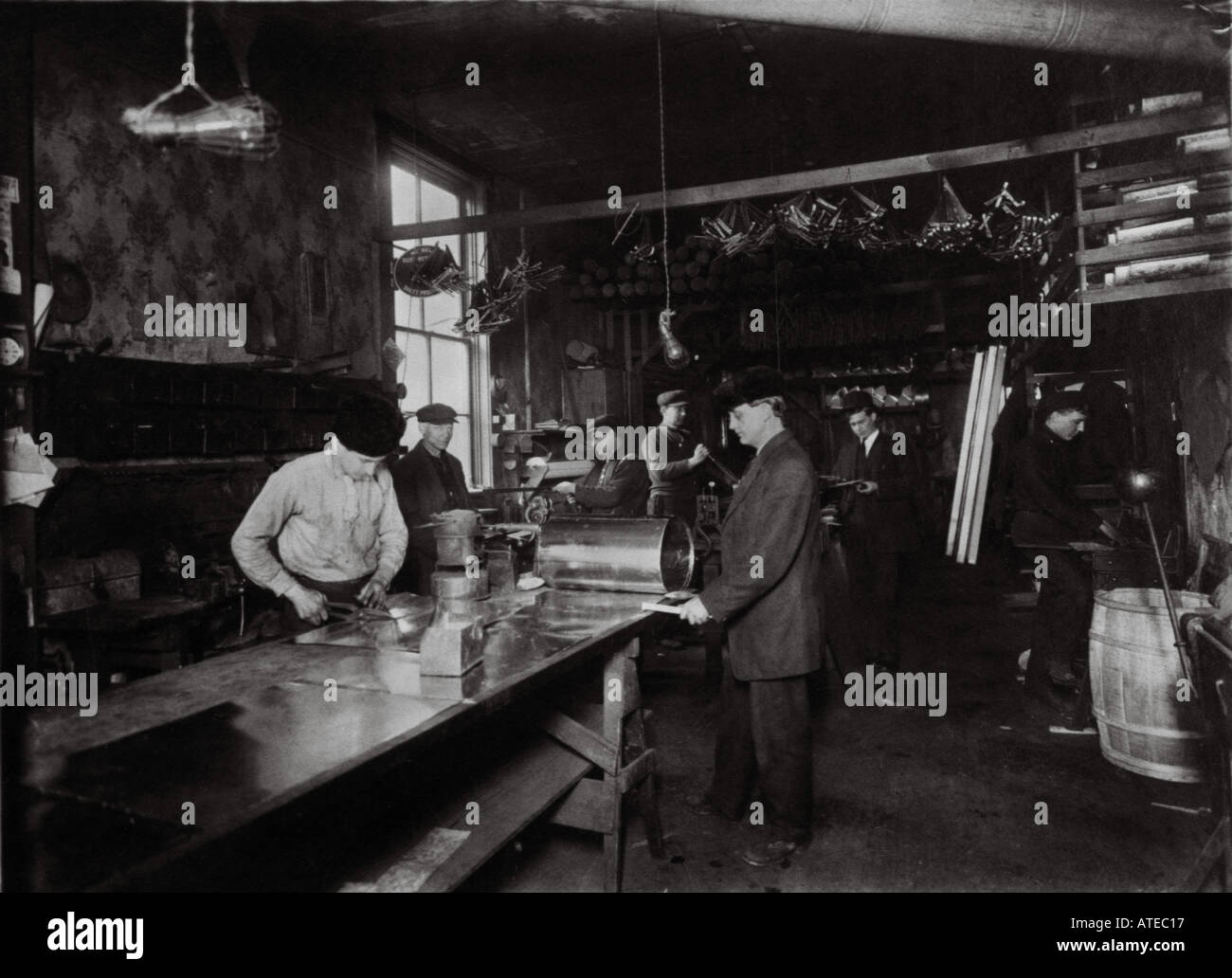 Tin Shop Interior 1907 Stock Photo - Alamy