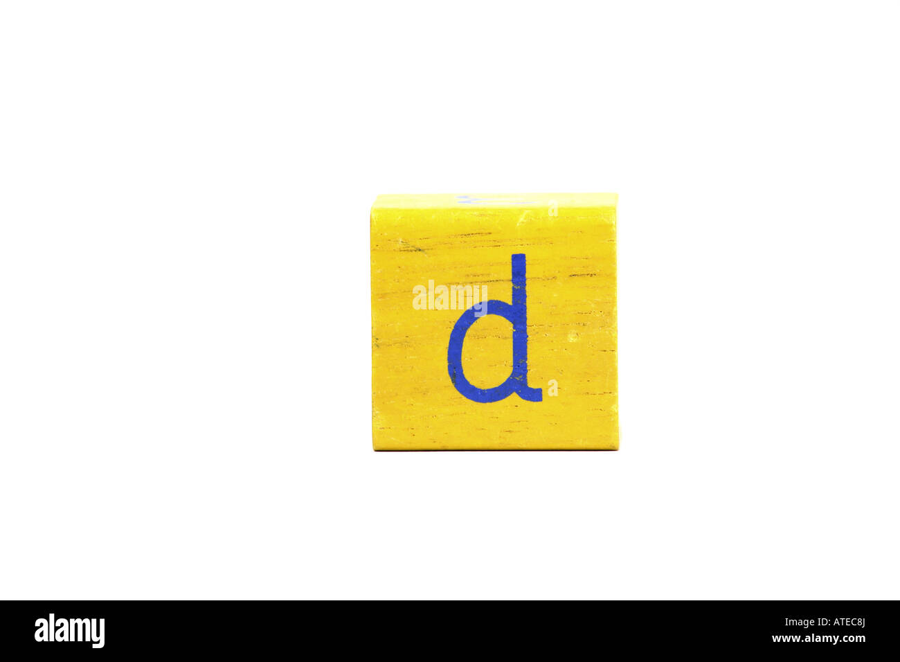 Letter D Wooden Block Stock Photo - Alamy