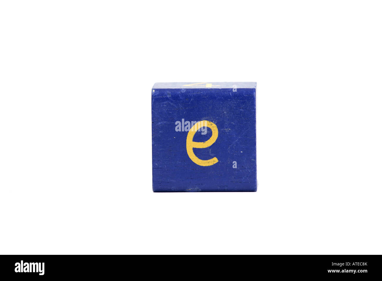 Letter E Wooden Block Stock Photo - Alamy