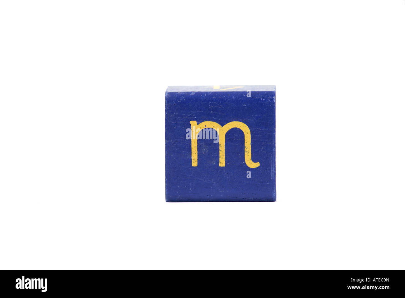 Letter M Wooden Block Stock Photo - Alamy