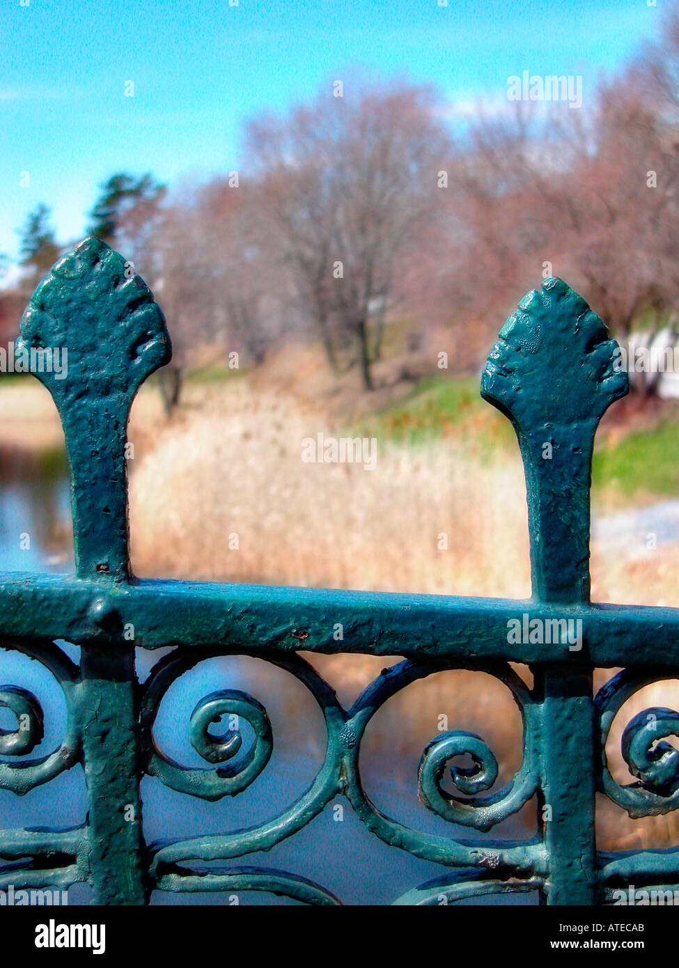 Blue painted iron work hi-res stock photography and images - Alamy