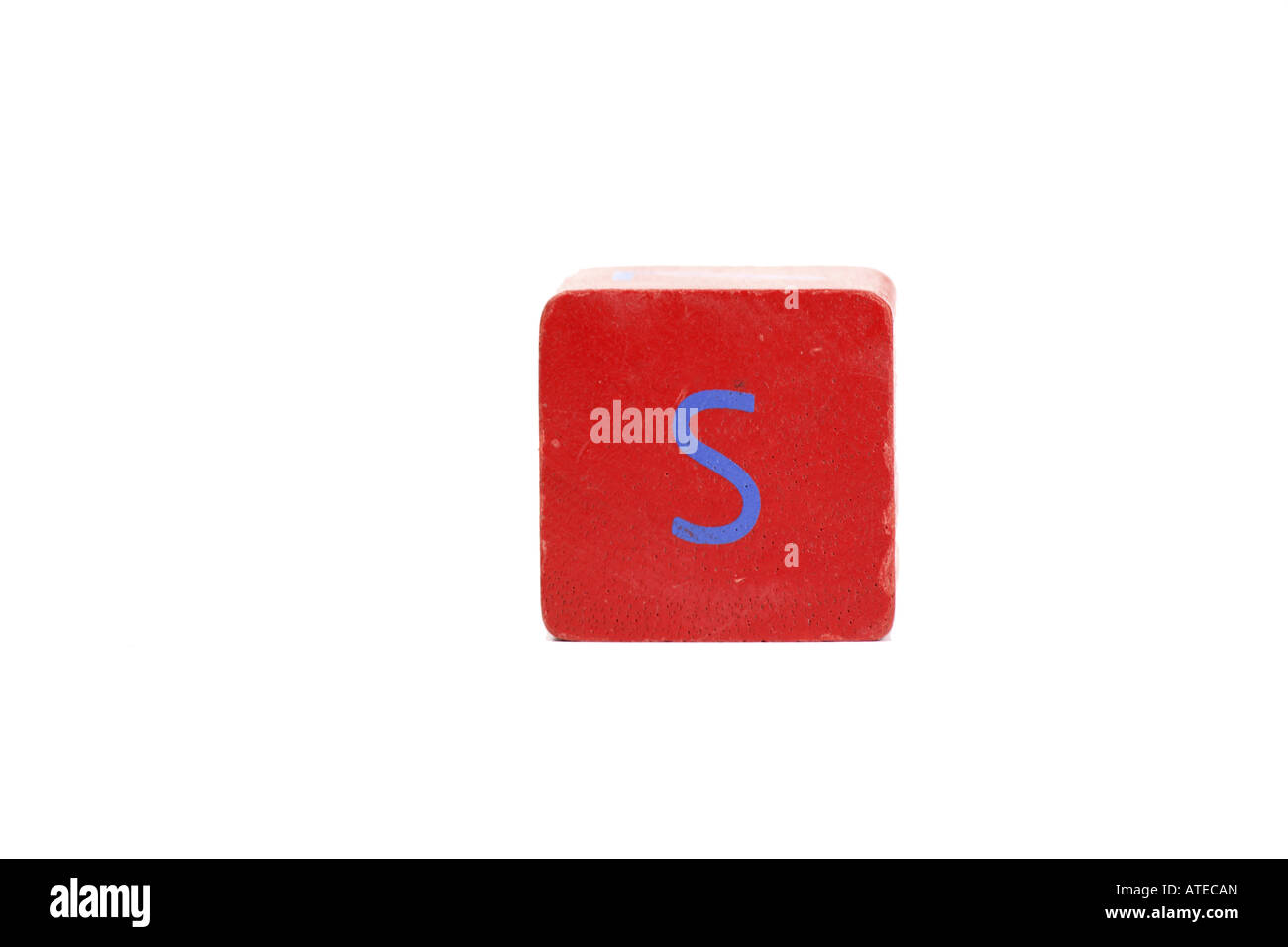 Letter S Wooden Block Stock Photo - Alamy