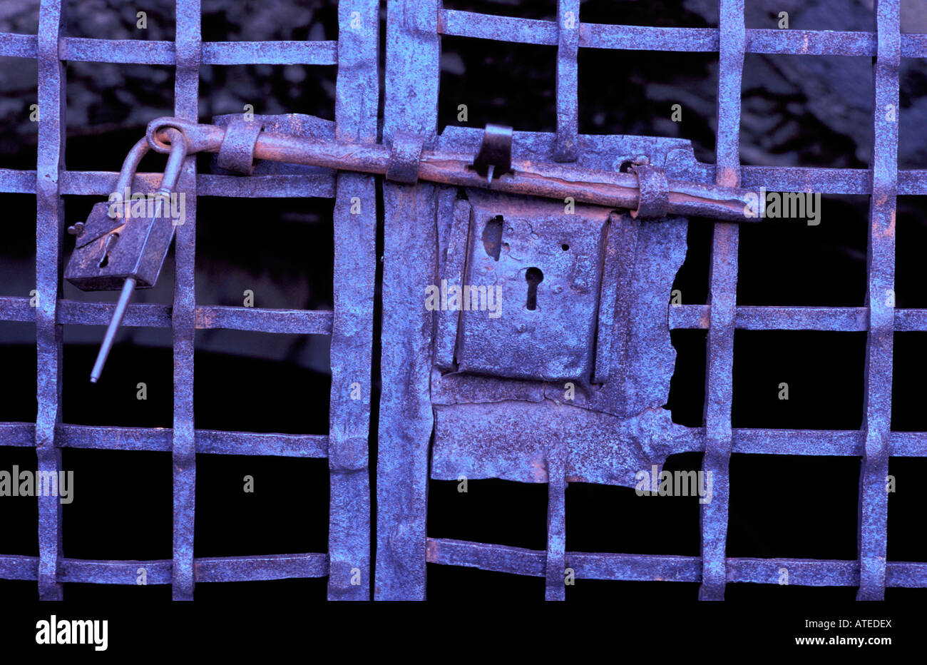 Old door lock of dungeon Stock Photo - Alamy