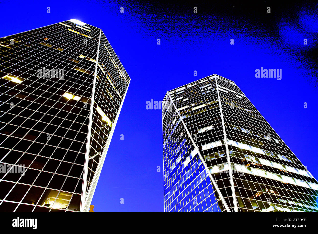 Night view of the Hill Towers in Regina Stock Photo - Alamy