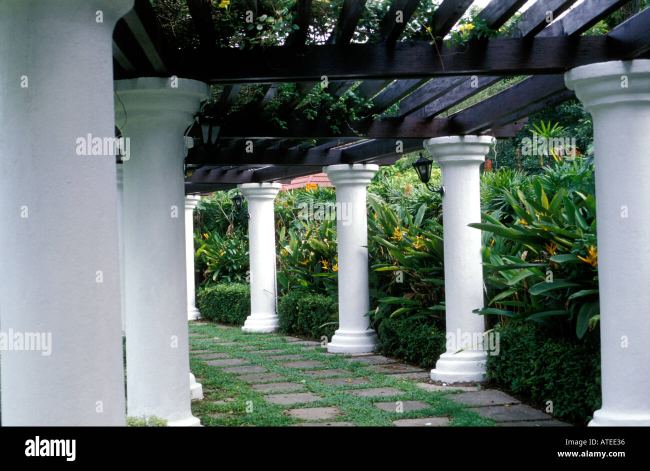 Pillars in a park Stock Photo - Alamy