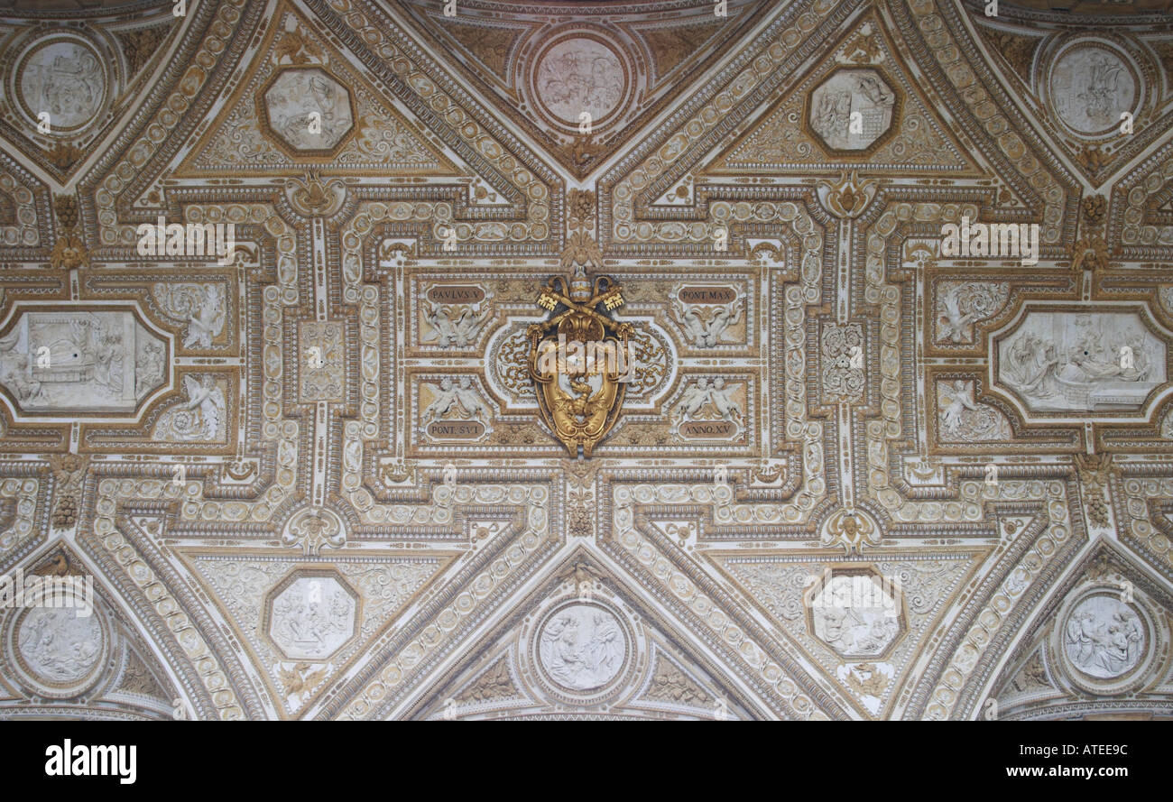The ceiling of the portaco in the Basilica San Pietro St Peter s ...