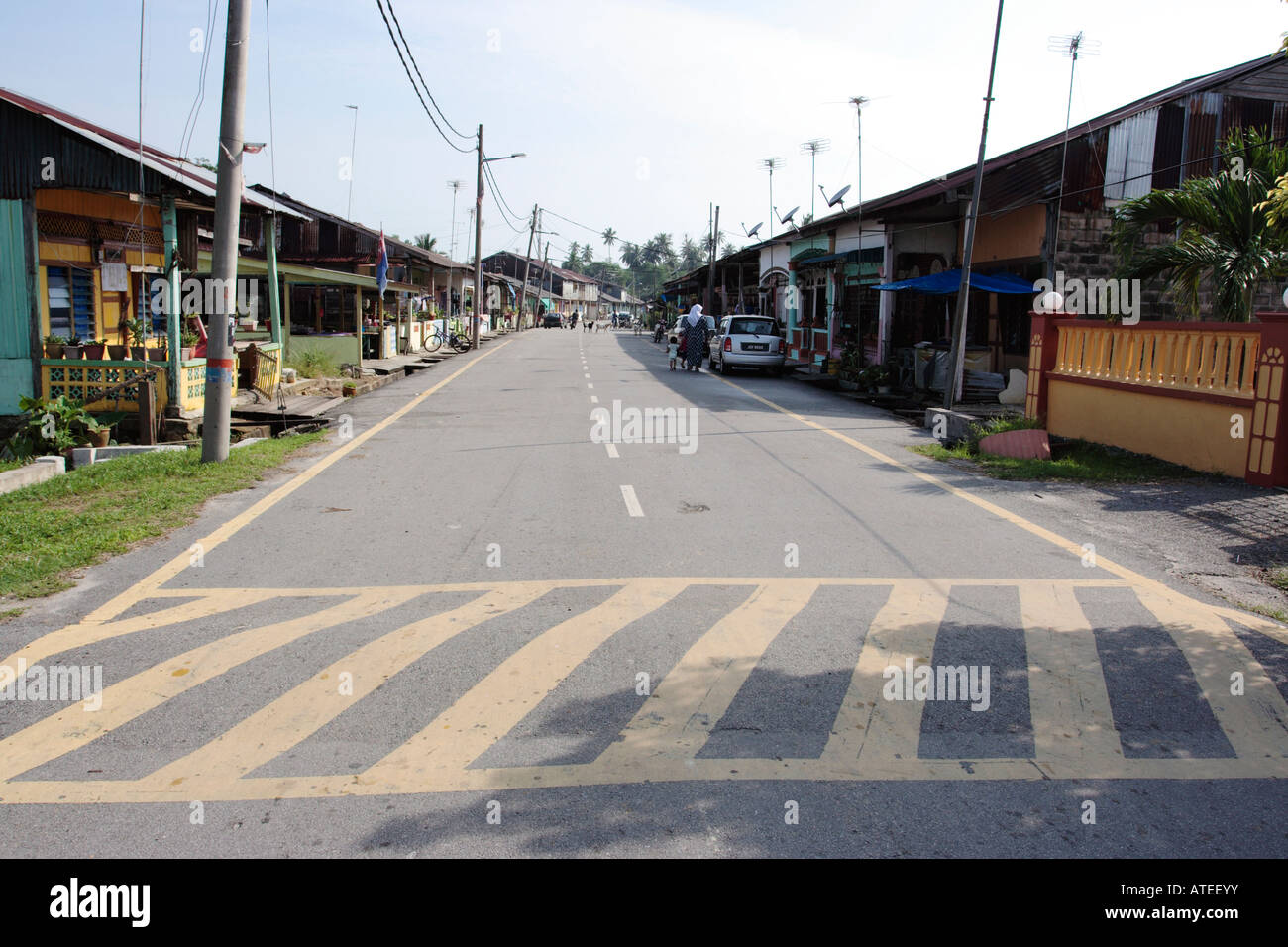 Small one street town of Sedili Besar in Malaysia Stock Photo - Alamy