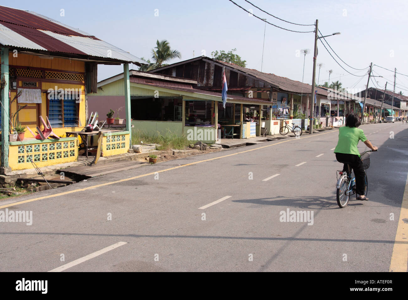 Small one street Malay town of Sedili Besar in Malaysia Stock Photo - Alamy