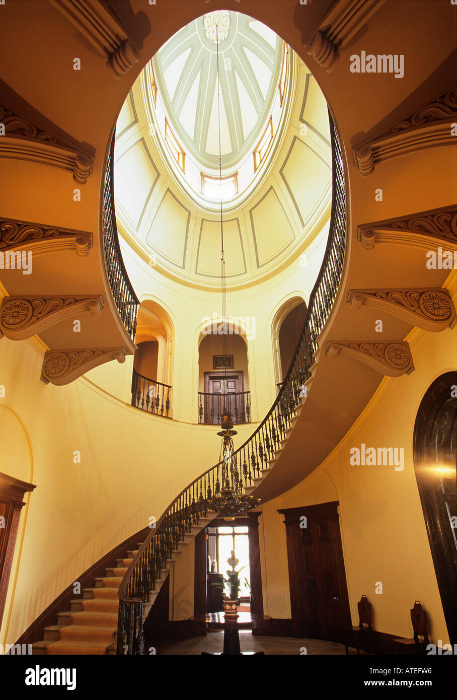 A view inside at the staircase of Elizabeth Bay House Sydney Stock ...