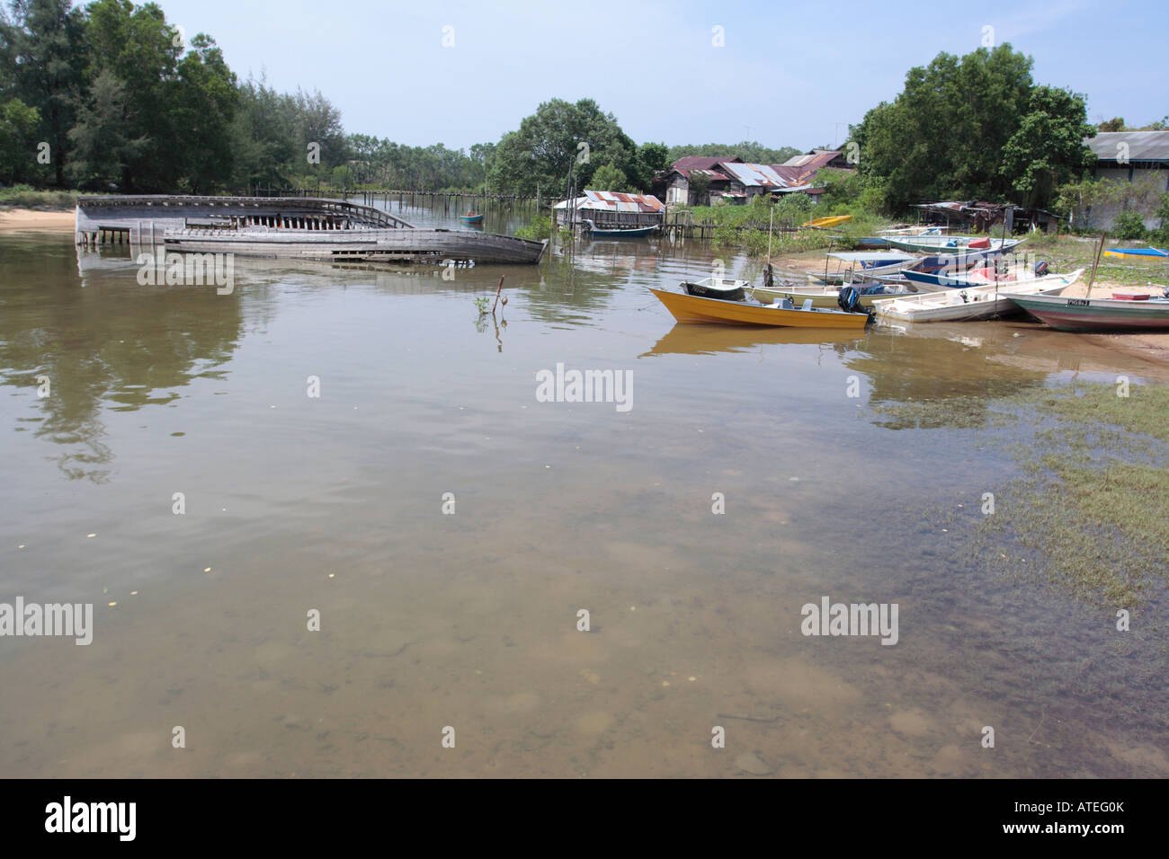 Rural scene in a small village of Rompin in Pahang, Malaysia Stock ...