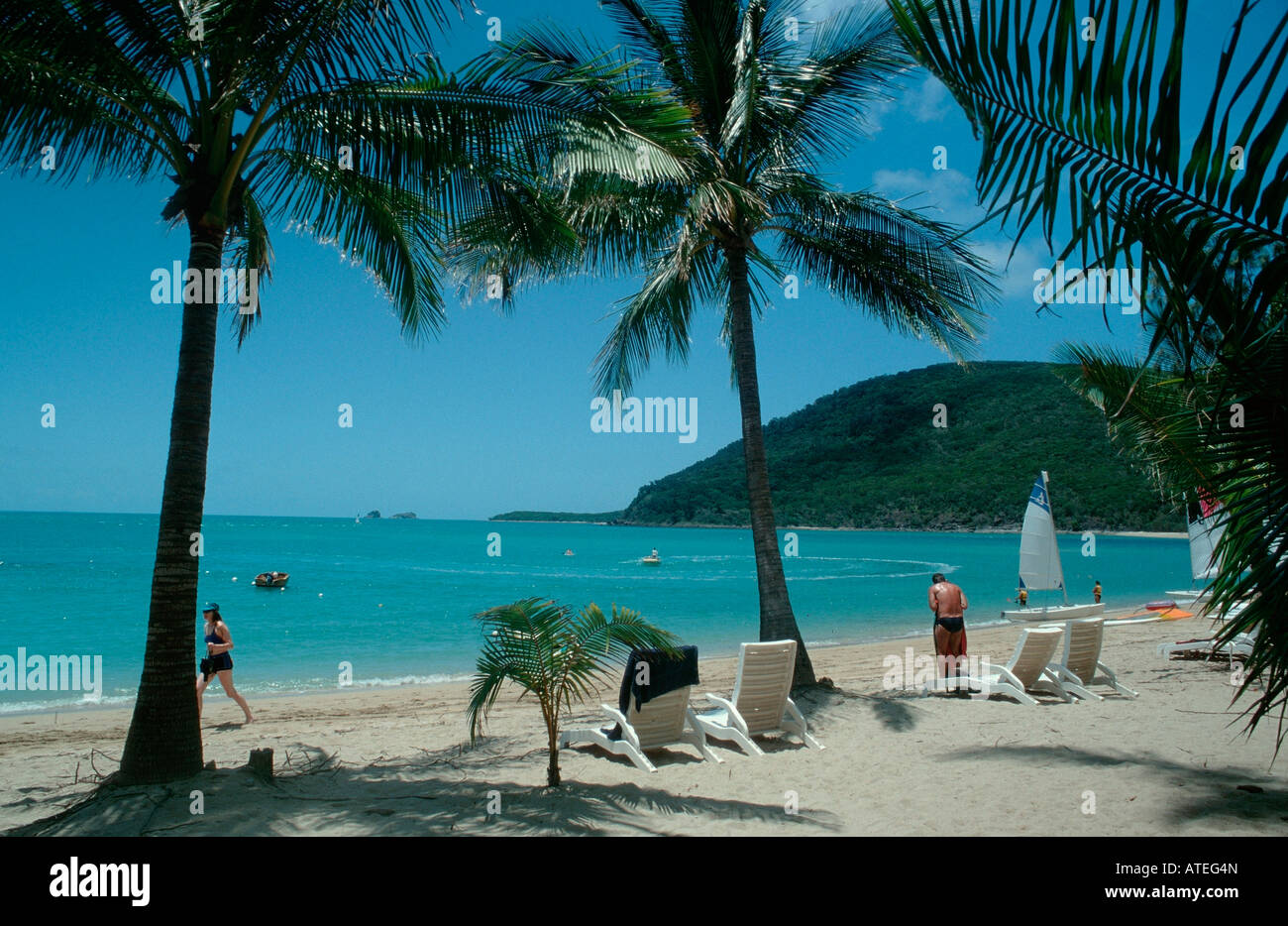 People at tropical beach / Menschen an tropischem Strand Stock Photo ...
