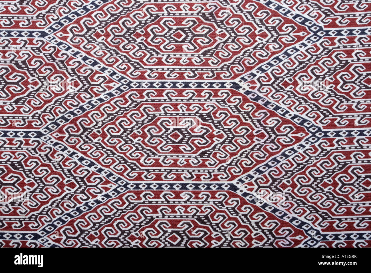 Traditional native design printed on cotton cloth in the state of ...