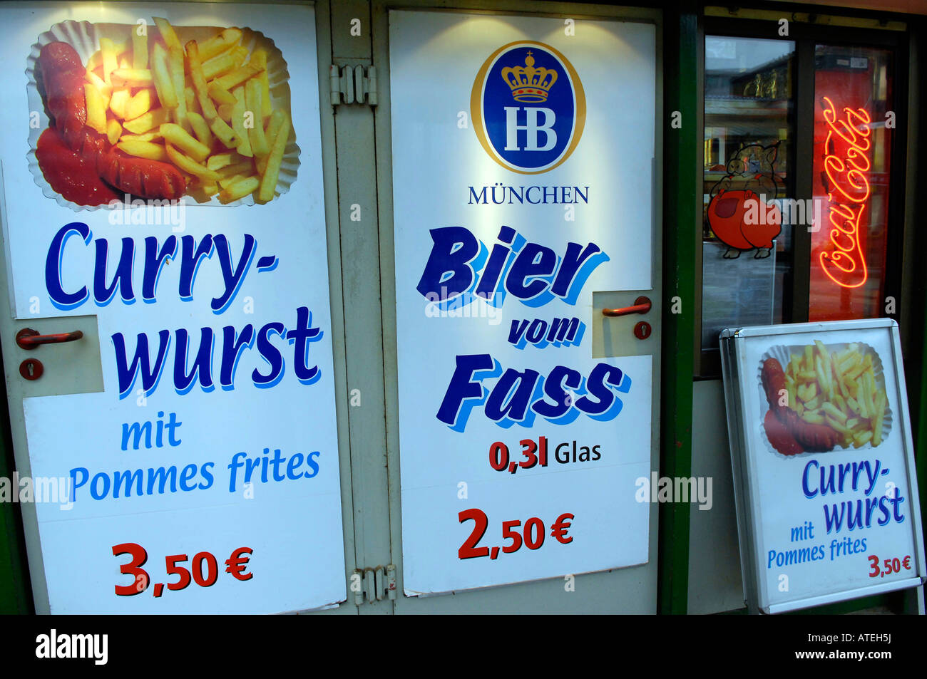currywurst bier vom fass sign schnell imbiss berlin fastfood german ...