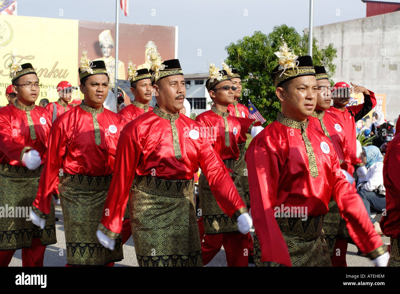 Colourful uniform at a parade celebrating Malaysia's 50th Independence ...