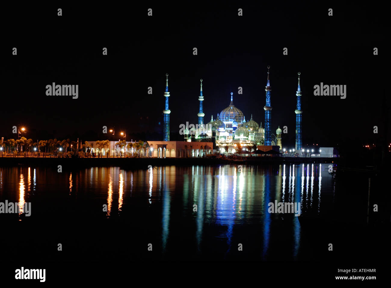 Crystal Mosque at Wan Man island in Kuala Terengganu, Malaysia Stock ...