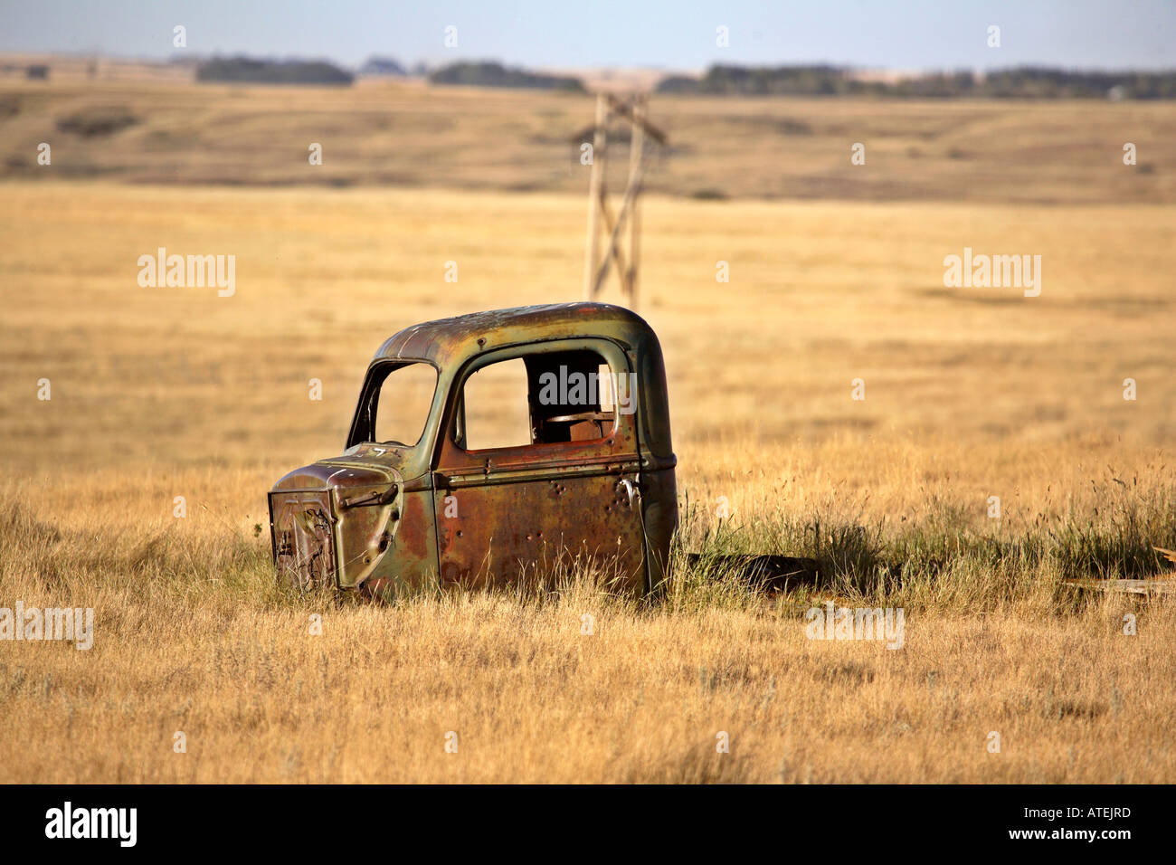 Rusted cab of abandoned truck in Saskatchewan Stock Photo - Alamy