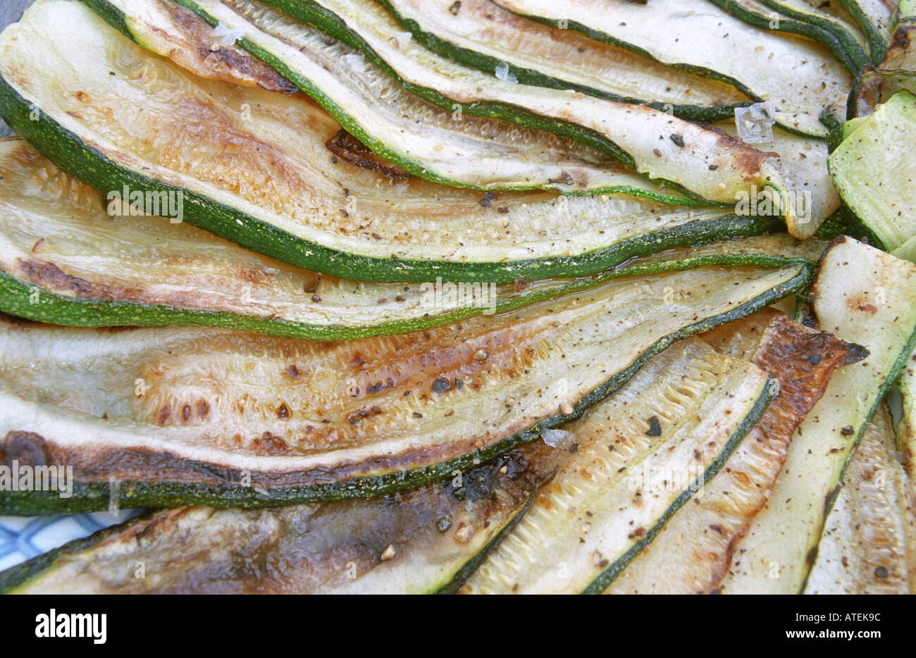 fried courgette slices Stock Photo - Alamy