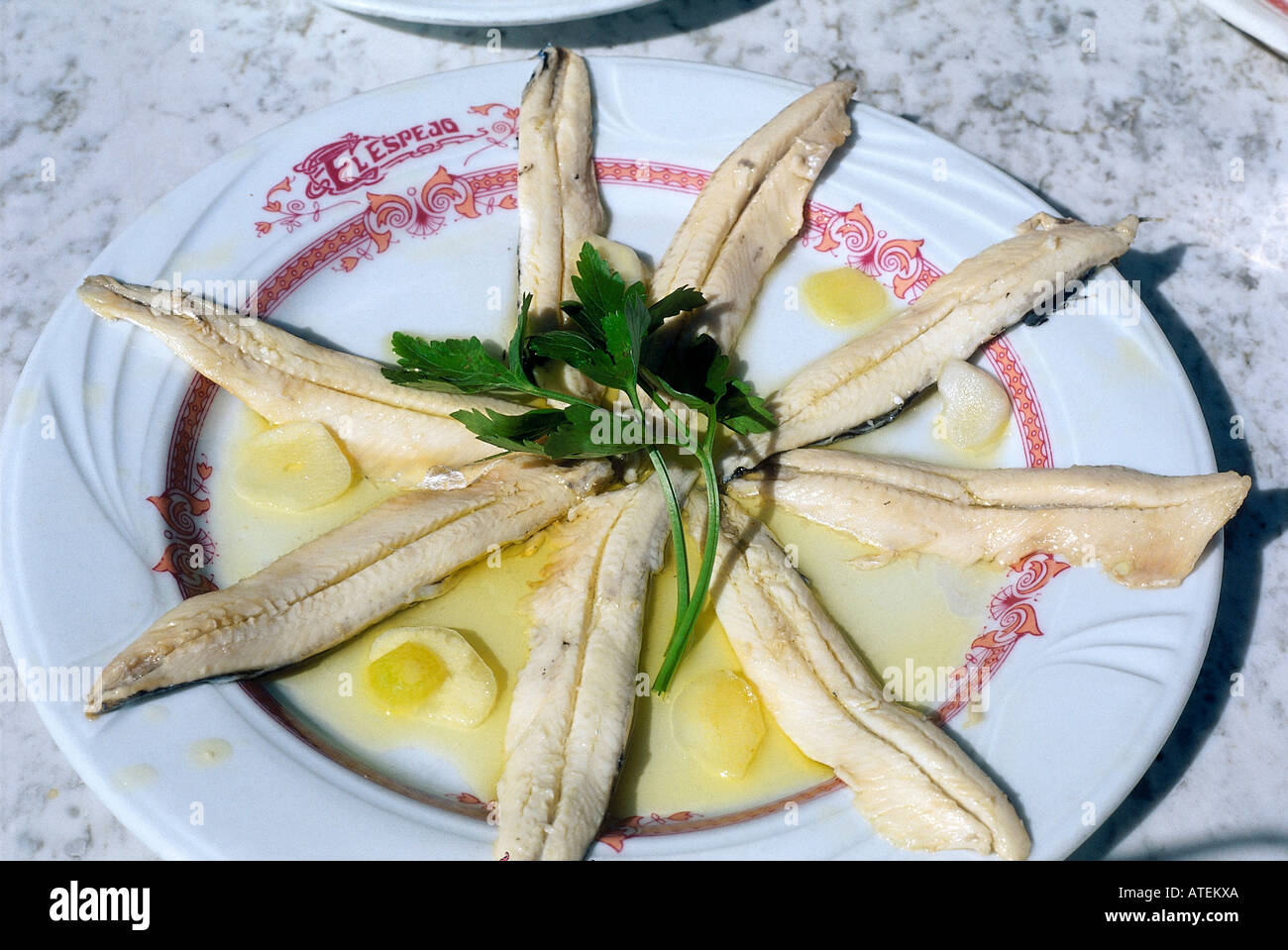 Boquerones en vinagre a Spanish fish dish Stock Photo - Alamy