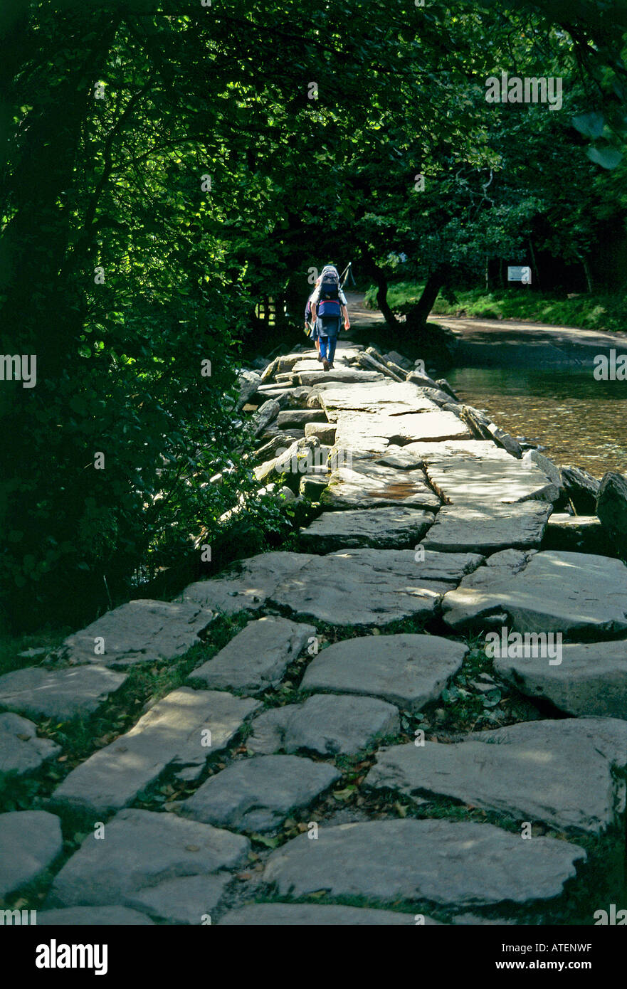 Tarr Steps a 17 span medieval clapper bridge stretching 55 yards across ...