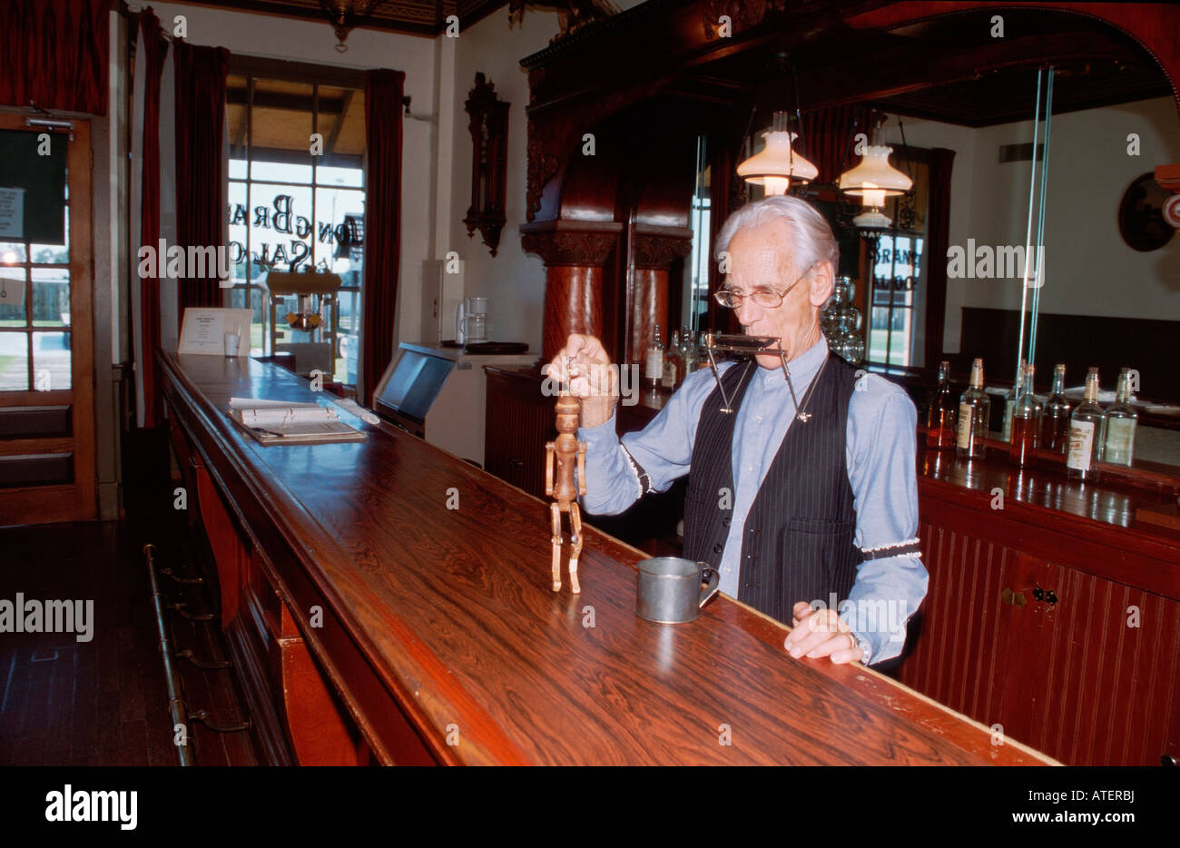 Barkeeper in Saloon Stock Photo - Alamy