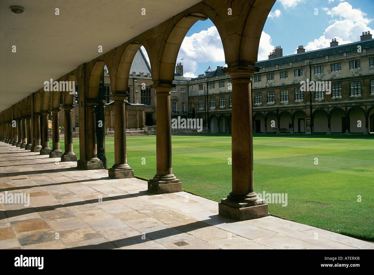 The view into the quadrangle at Trinity College Cambridge Stock Photo ...